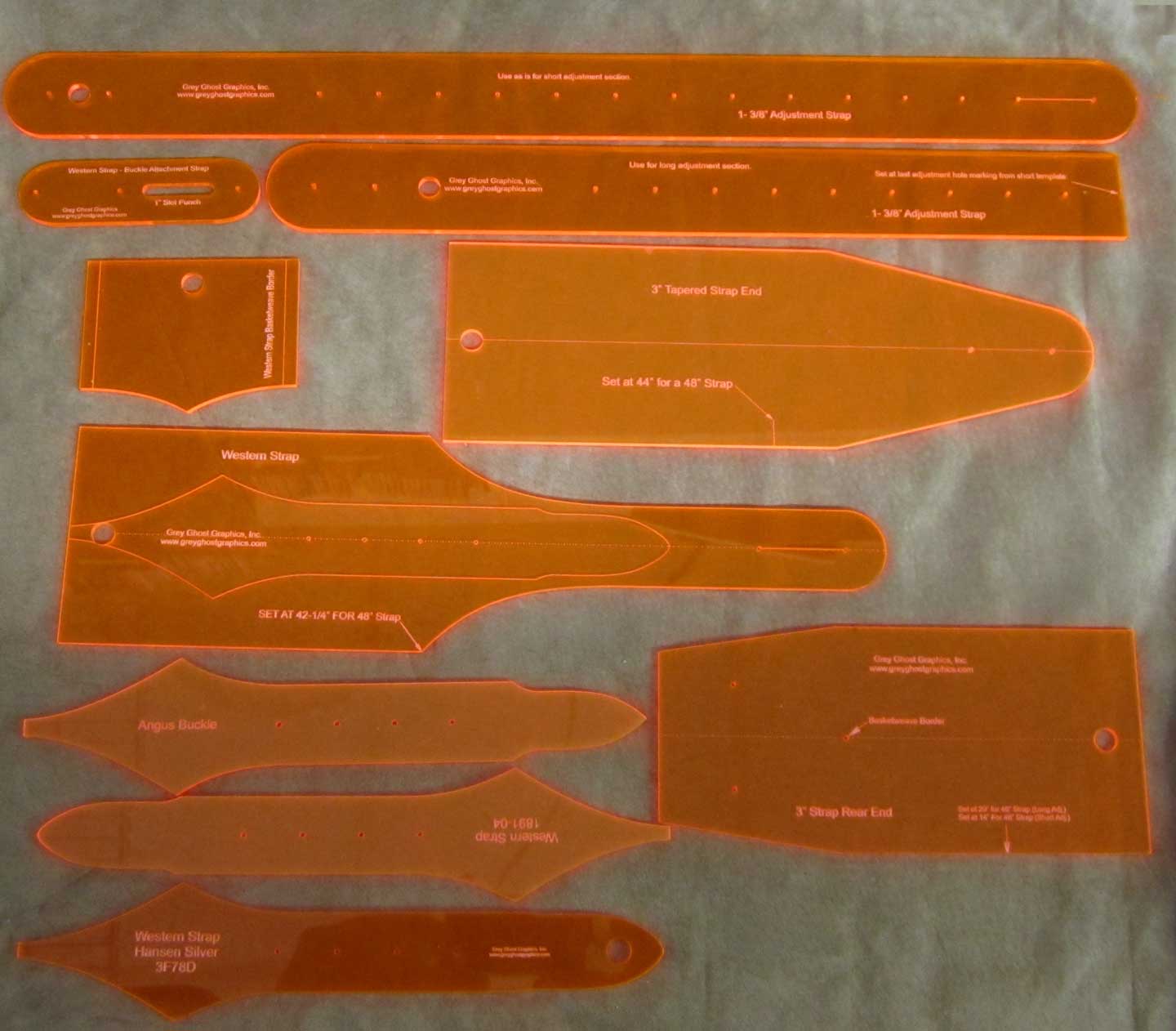 Guitar Strap Template Complete Set, 2 popular styles!